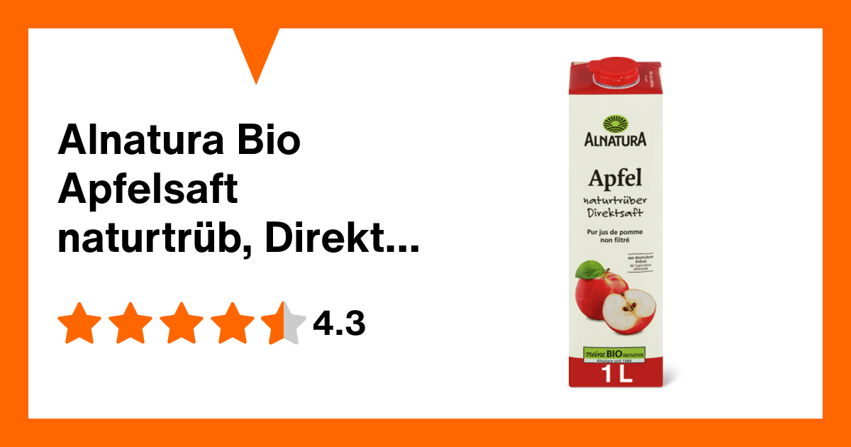 Alnatura Bio Apfelsaft naturtrüb, Direktsaft | Migros Migipedia