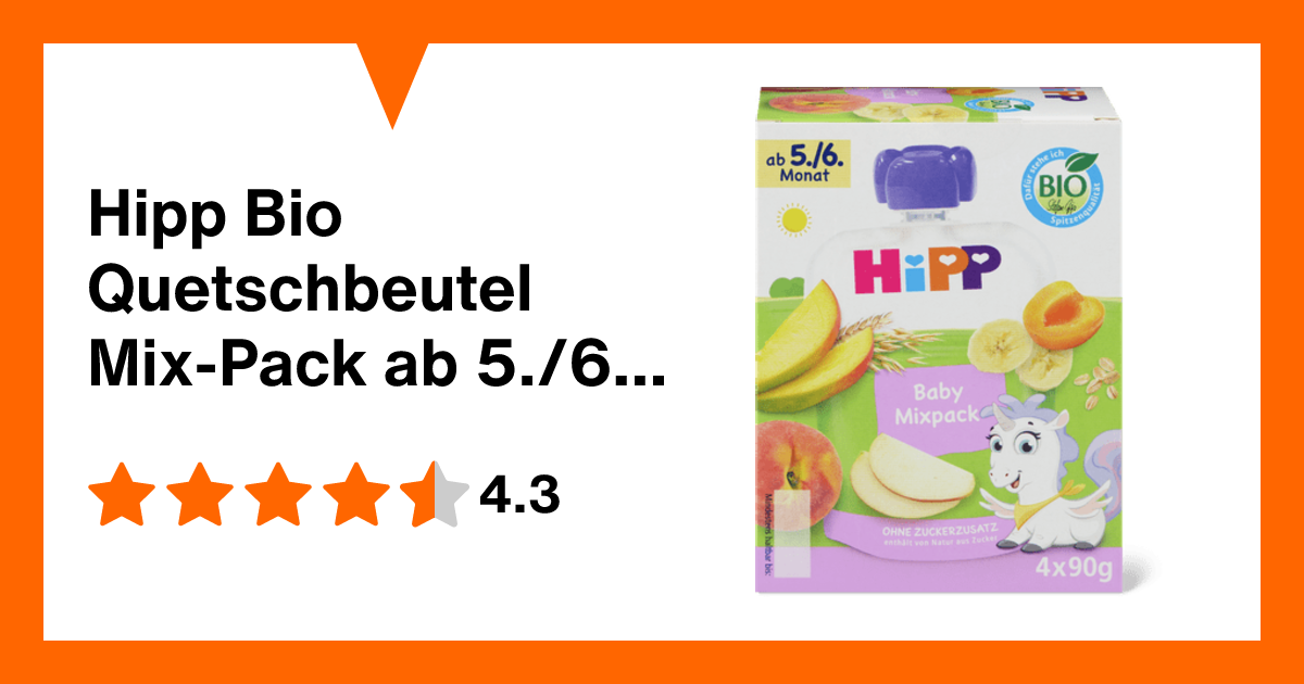 Hipp Bio Quetschbeutel Mix-Pack ab 5./6. Monat | Migros Migipedia