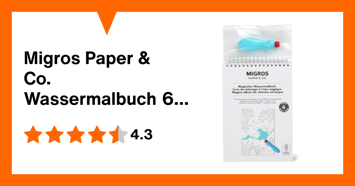 Migros Paper & Co. Wassermalbuch 6 Motive, mit nachfüllbarem ...