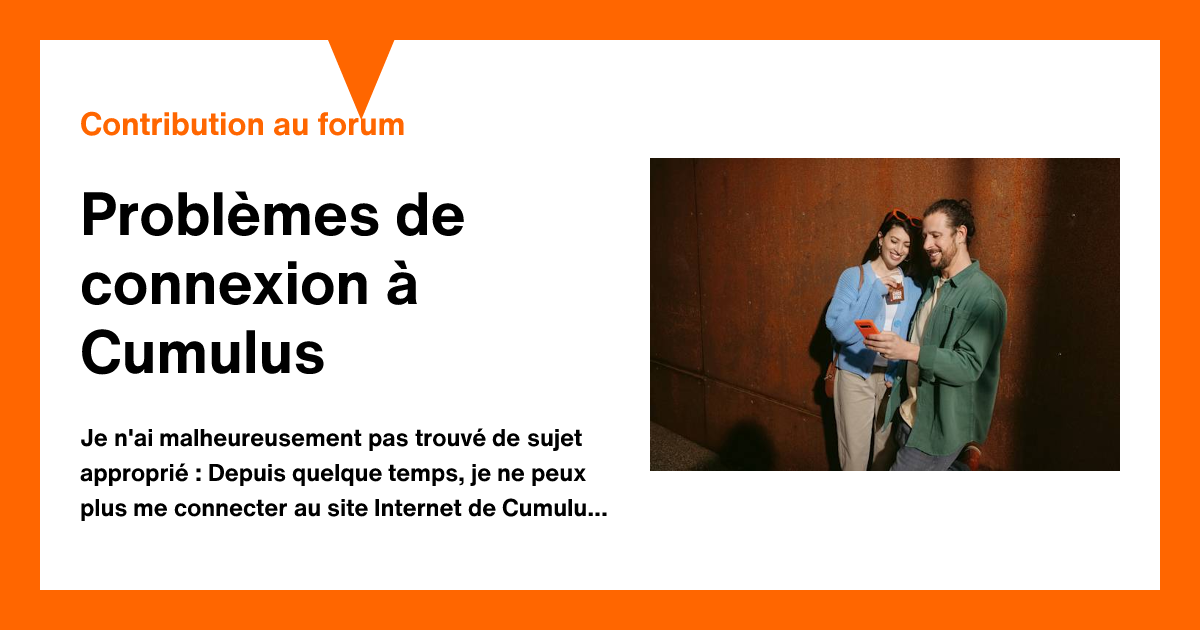 Problèmes de connexion à Cumulus | Généralités | Forum | Migros Migipedia